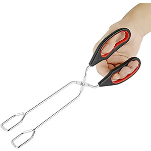 eoocvt 3 Pack Stainless Steel Scissor Tongs, Kitchen Tongs for Cooking Food Tongs BBQ Barbecue Tong Grilling Tongs Bread Food Clamp, 9/11/13 Inch