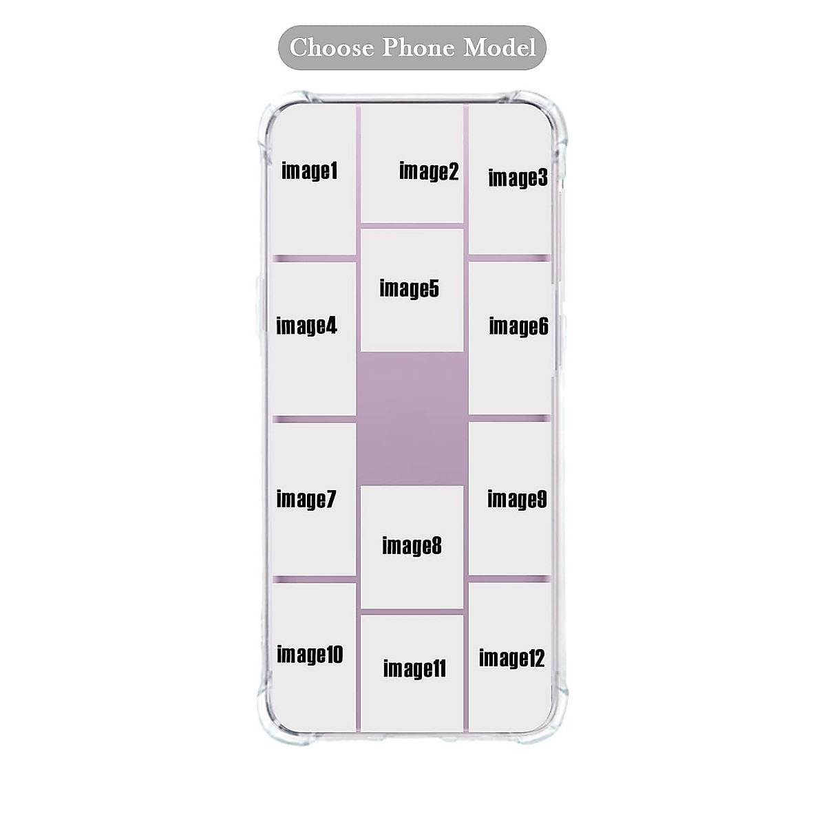 Custom Crystal Clear Case for Samsung Galaxy S9 Plus Name Initial Collage Multiple Photos, Thin Slim Shockproof Protective Transparent Sam Sung GS9 S 9+ Phone Cover 5.8/6.2 Inch