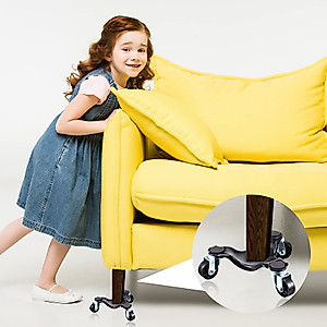 12 Pcs Furniture Moving Dolly 3 Wheel Steel Tri Dolly Heavy Duty Movers Mobile Rollers Triangle Swivel Caster Easy Moving Tool for Home Furniture 200 Lbs Load Capacity