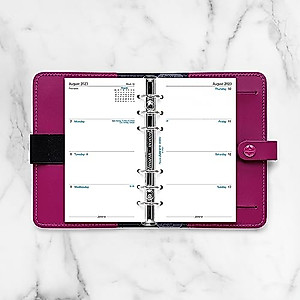 Filofax Calendar Diary Refill, Personal/Compact Size, Week-to-View, Academic, White Paper, Unruled, English, August 2023 to July 2024 (C68452-24)