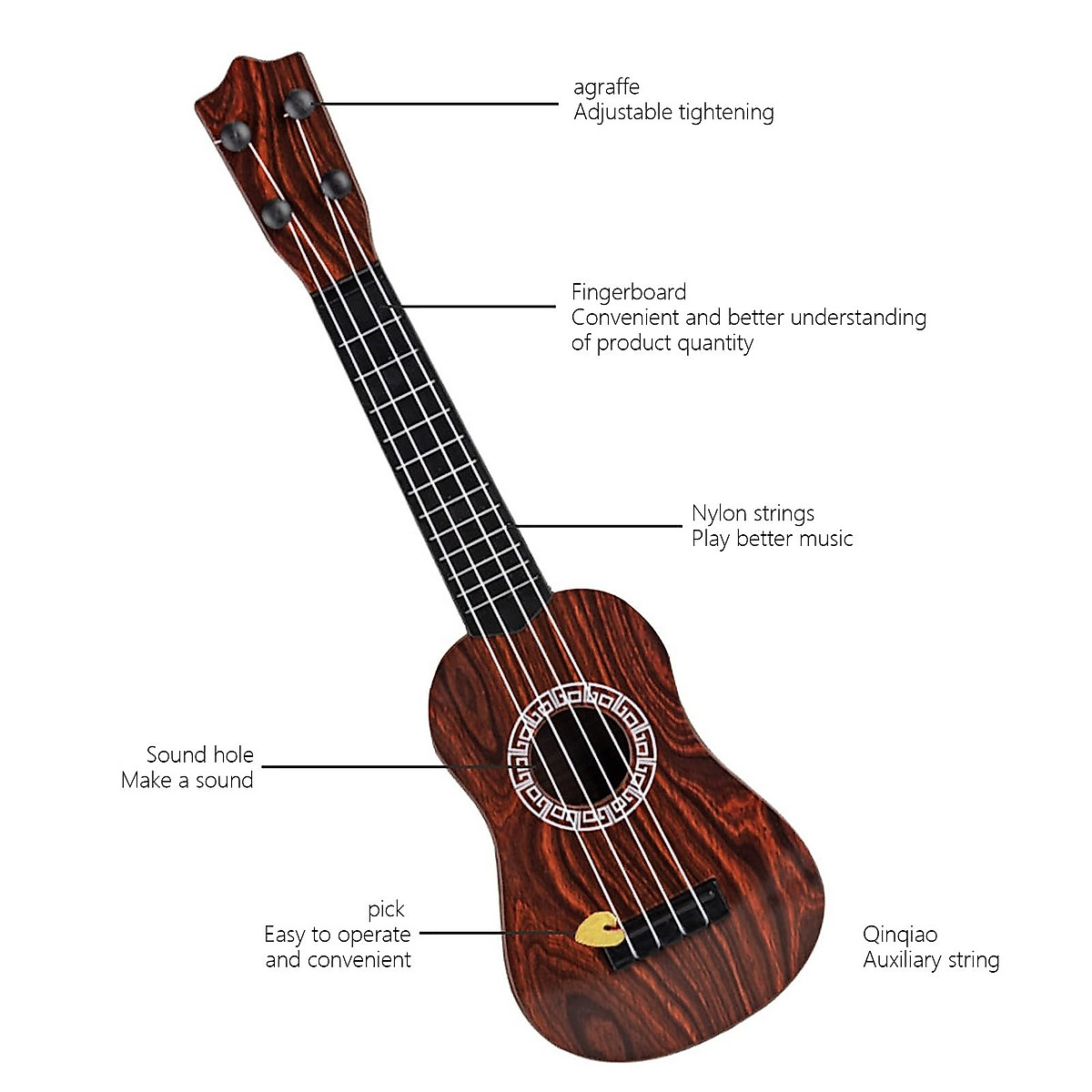 Ukulele, Ukulele for Kids, 16 Inches with 4 Strings Traditional Soprano Ukulele Instrument for Skill Improving Kids Play Early Educational Pre School Children Toddler #