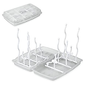 PandaEar Travel Bottle Drying Rack Space Saving| Portable Baby Bottle Dry Rack| Upright Vertical Collapsible Water Bottle Drying Rack| Dryer Rack for Baby Bottles Accessories