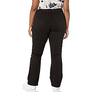 Riders by Lee Indigo womens Plus Size Stretch No Gap Waist Bootcut Jeans, Soft Black, 18 US