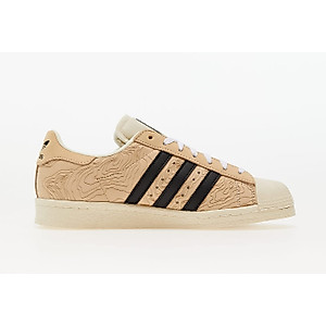 adidas Originals Mens Superstar 82 Classic Low Top Sneaker Shoe, Beige/Black/Core White, 9