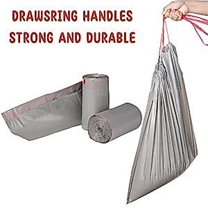 50 Count Jumbo Cat Litter Box Liners Large Drawstring Cat Litter Liners Unscented Tear Resistant Cat Litter Bags for Trash Waste to Keep Your Home Clean (Gray, Red,39 x 22 Inch)