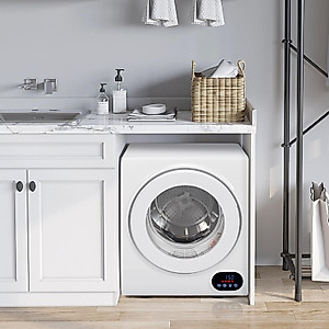 ROVSUN 110V Portable Clothes Dryer, 850W Fast Drying Front Load Laundry Tumble Dryer Machine with Stainless Steel Tub & High End LCD Touch Panel for Home Apartment Dorm