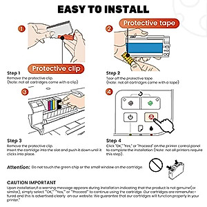 COCCINK 822XL Ink Cartridges for Epson 822 XL T822 for Workforce Pro WF-3820 WF-4830 WF-4820 WF-4833 WF-4834 Printer Ultra Combo Pack Remanufactured Printer Ink (Black Cyan Magenta Yellow, 4 Pack)