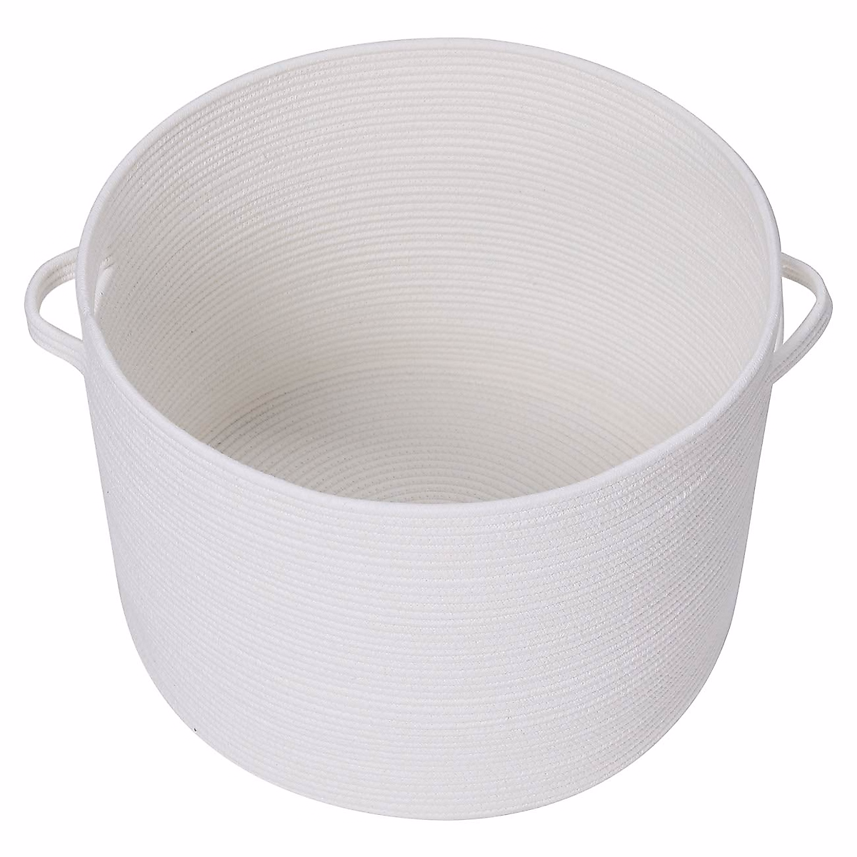 20" x 20" x 15" Extra Large Storage Basket with Lid, Cotton Rope Storage Baskets, Laundry Hamper, Toy Bin, for Toys Blankets Pillows Storage in Living Room Baby Nursery, Full White Basket with Cover