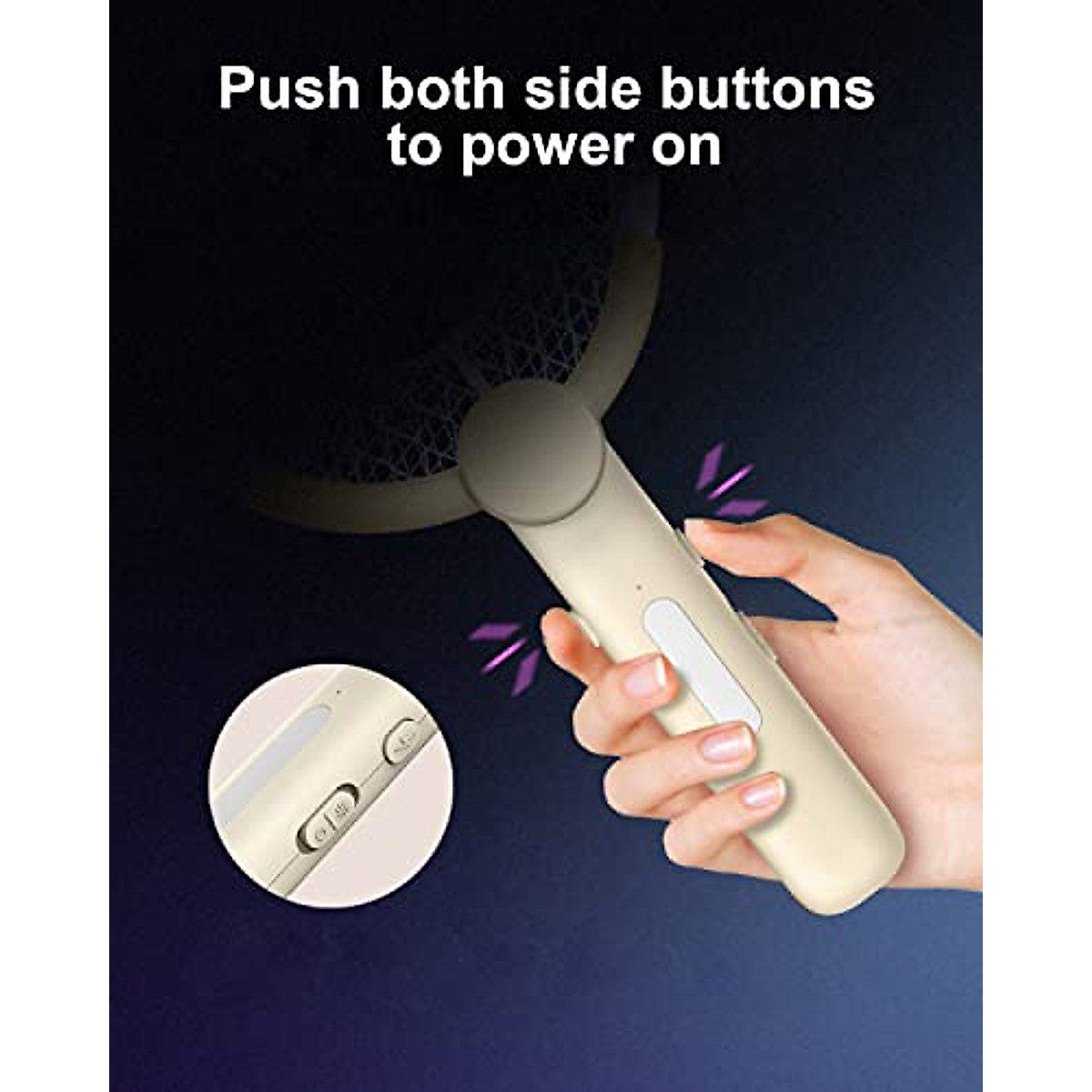 AICase 2 in 1 Foldable Portable Bug Zapper Racket,Rechargeable Fly Swatter with Trap Light,Compact Electric Zapper Indoor and Outdoor Use for Bedroom/Kitchen/Backyard/Porch…