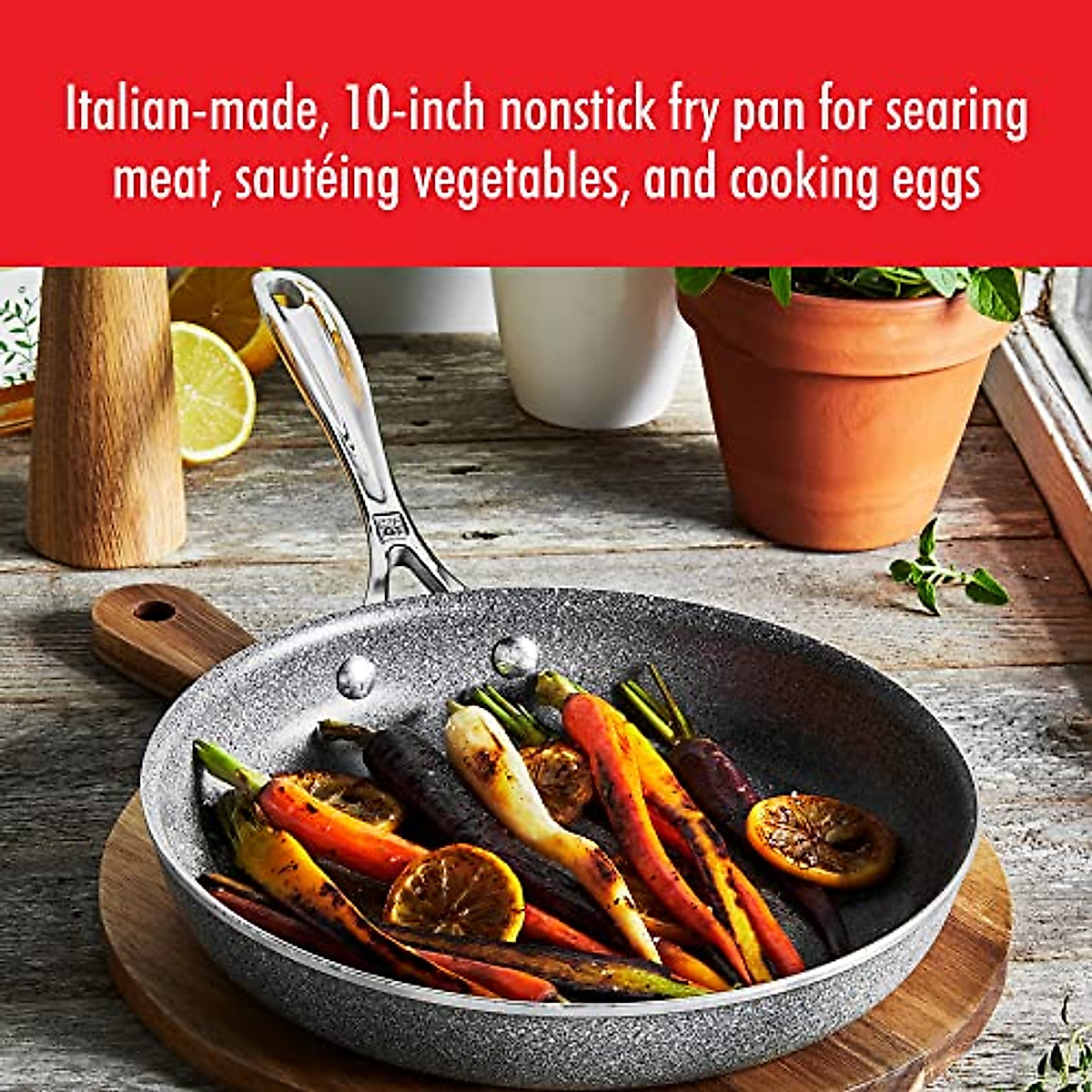 ZWILLING Vitale 10-inch Nonstick Frying Pan, Aluminum, Scratch Resistant, Made in Italy