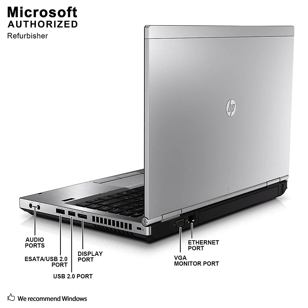 HP Elitebook 8470p 14 Inch Laptop, Intel Core i5 3320M 2.6G, 8G DDR3,240G SSD,DVD,Windows 10 Pro (Renewedd)