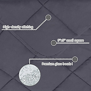 yescool Weighted Blanket (7 lbs, 41" x 60", Grey) Cooling Heavy Blanket for Sleeping Perfect for 60-90 lbs, Throw Size Breathable Blanket with Premium Glass Bead, Machine Washable