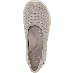 BZees Women's Legato Slip-On Flat Ballet, Taupe, 9