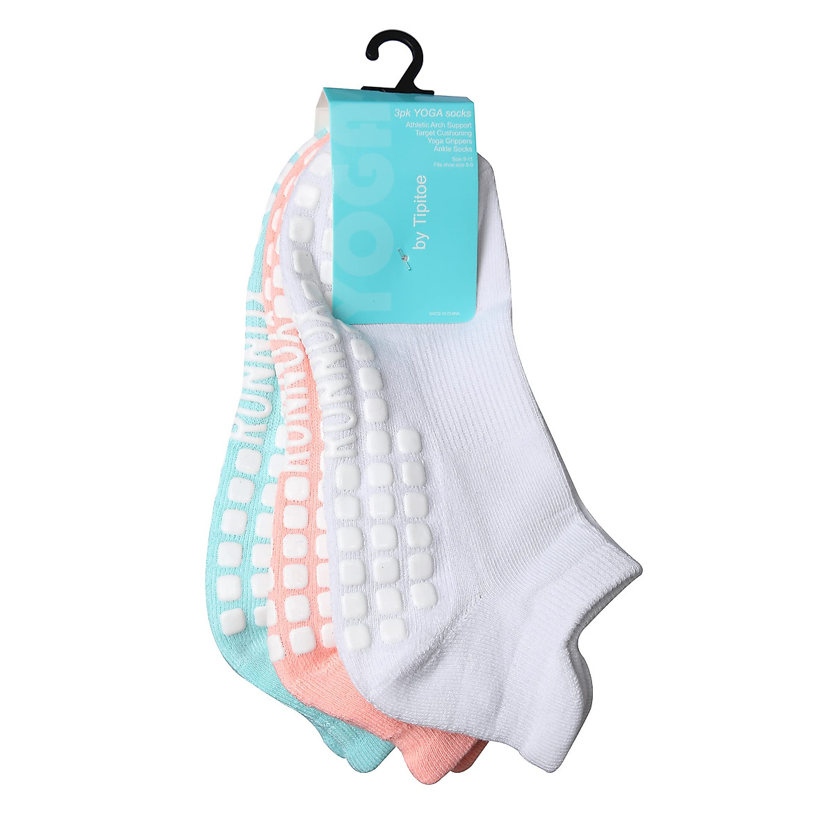 RONNOX Women's 6-Pairs Anti-Skid Non-Slip Silicone-Gripper Low Cut Cushioned Socks, For Yoga Pilates & Barre, Small/Medium RY04-A-SM