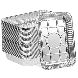 SHINESTAR 40-Pack Drip Pans for Weber, Grill Accessories for Weber Genesis, Spirit, Q Series, Disposable Aluminum Foil Grease Tray Liners, 8.5 x 6 Inch