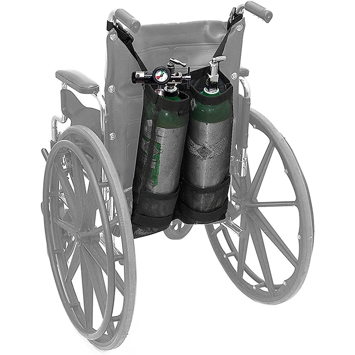 Dual Oxygen Cylinder Bag for Wheelchair, Wheelchair Mesh Storage Bag, Wheelchair Oxygen Cylinder Holder Suitable for Medical, Home and Hospital