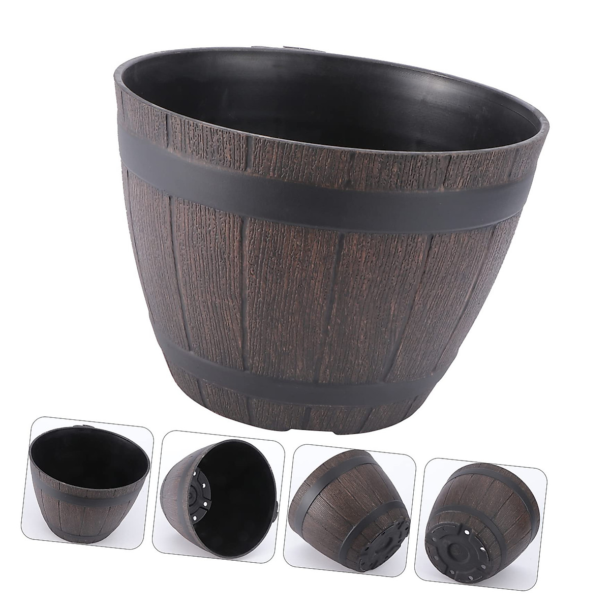 YARNOW 2pcs Pots for Plants Outdoor Plants Wooden Planter Succulents Plants Barrel Planter Succulent Planters Flower Pots Garden Floor Flower Pot Extra Large Wooden Flower Pot