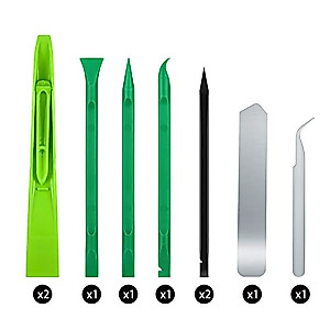 9pack of Plastic Scraper Tools,Carbon Fiber Plastic Cleaning Scraper Tool for Tight Spaces,Crevices,Most Surfaces Perfect to Remove Stickers, Labels,Oil Stains,Food, Dirt, Etc(Classic Green Suit)
