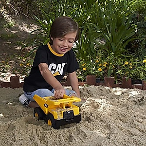 CAT Construction Toys, CAT Dump Truck Toy Construction Vehicle – 10" Plastic Action Vehicle with Articulated Buckets for Indoor & Outdoor Play. Ages 3+