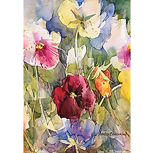 Toland Home Garden 108008 Pansies Posing Spring Flag 28x40 Inch Double Sided Spring Garden Flag for Outdoor House summer Flag Yard Decoration