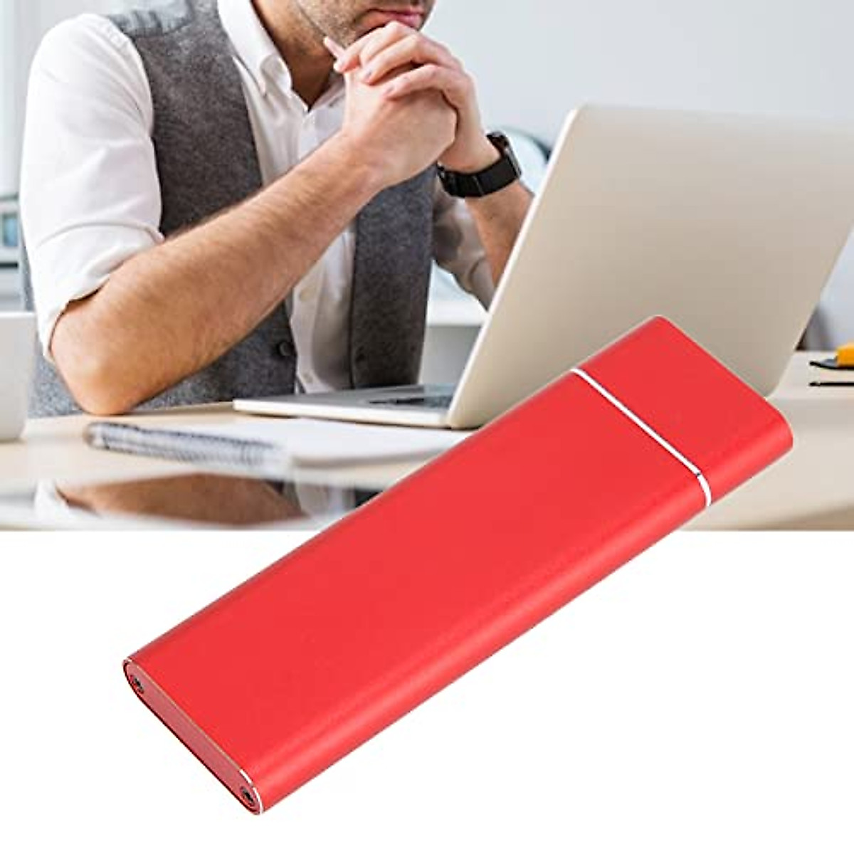 SSD Enclosure, NVME SSD Enclosure High Heat Dissipation High Speed Transfer Dual Protocol Plug and Play for 2230mm (Red)