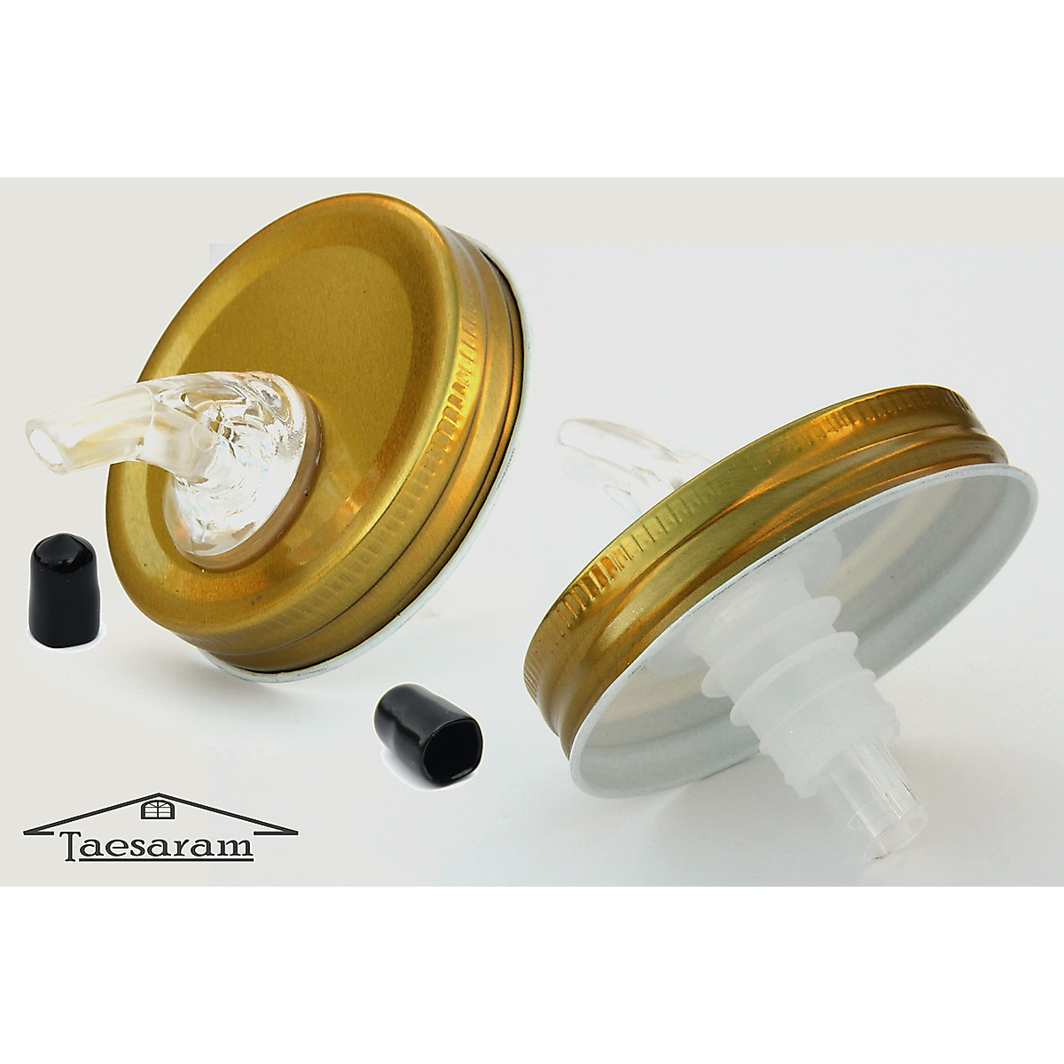 Mason Jar Pour Spouts Lid TinPlate Mason Jar Lid Dispenser Sprouting Lid Free Flow (4 units Metal Multicolor)