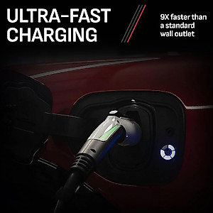 Schumacher Electric Level 2 EV Charger 50 Amp 240V for NEMA 6-50 Plug or Hardwired Electric Vehicle Charger - 9X Faster Indoor/Outdoor Charging - Bluetooth/WiFi Connected