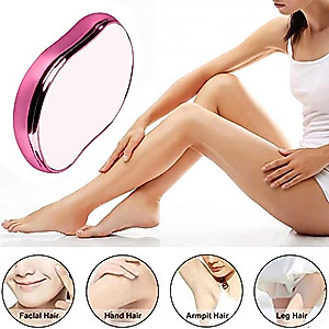 Crystal Hair Eraser for Women and Men, Crystal Hair Remover Magic Hair Eraser Portable Epilator Painless Exfoliation Hair Removal Tool for Arms Legs and Back - Fast & Easy, Reusable & Washable - Pink