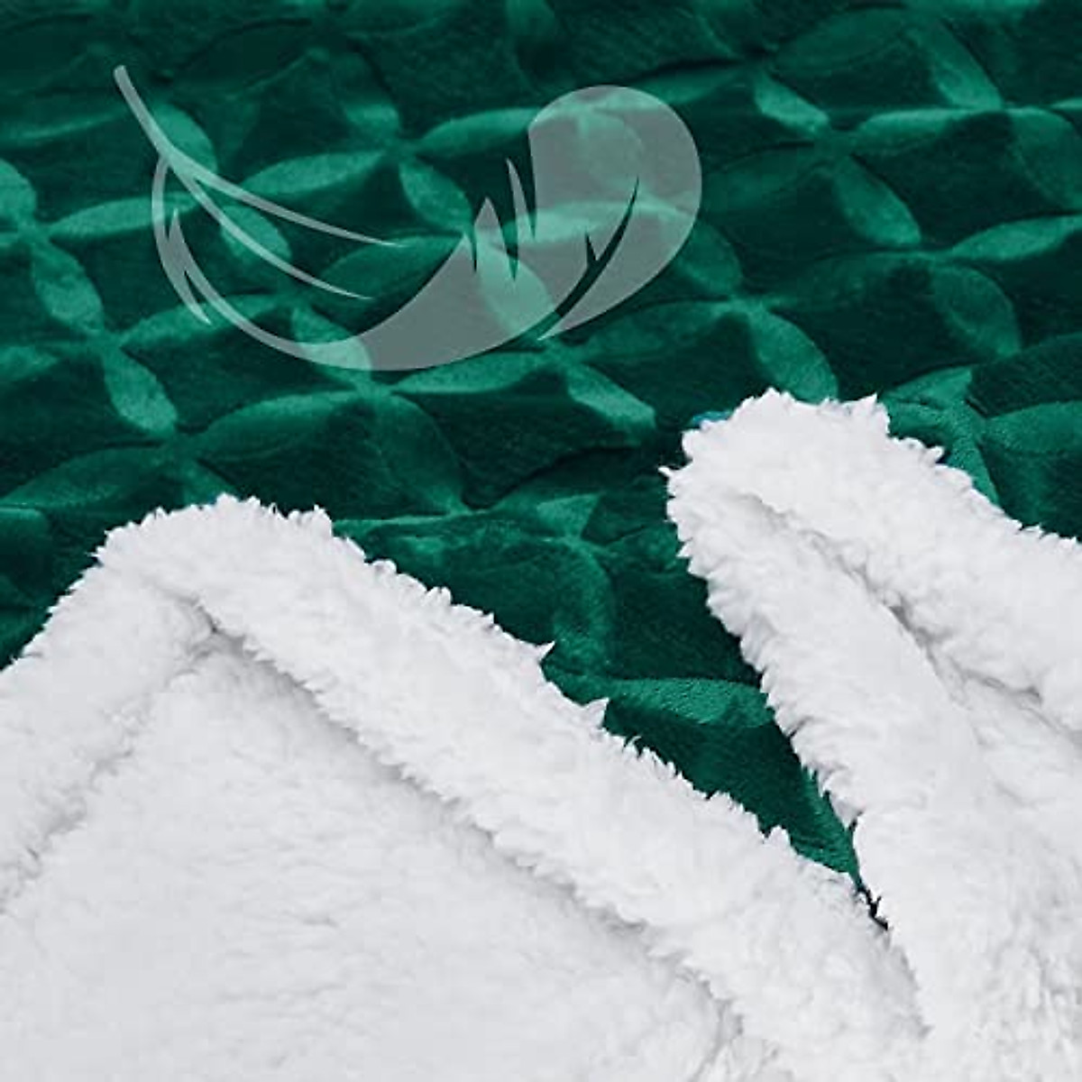 inhand Sherpa Throw Blanket 51”x63” Warm Soft Large Forest Green Sherpa Fleece Blankets and Throws Cozy Fluffy Reversible Flannel Fleece Blanket for Couch Sofa Bed Lap Plush Fuzzy Brushed Blanket