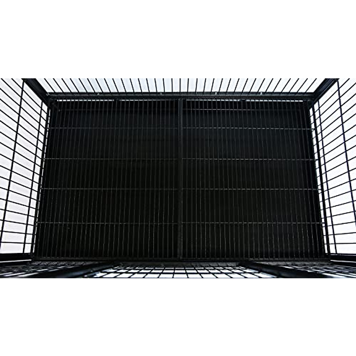Homey Pet 37 inch Heavy Duty Dog Crate, Extra Strong Dog Cage for Medium Dog, Indoor High Anxiety Double Door Dog Crate on Wheels with Removable Tray