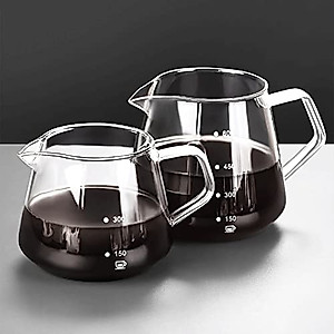 COFISUKI Pour Over Coffee Maker - 600ML Glass Carafe Coffee Server with Glass Coffee Dripper/Filter, Drip Coffee Maker Set for Home or Office, 1-4 Cups