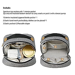 Breast Pump Bag Backpack - Cooler and Moistureproof Bag for Mother (Grey)
