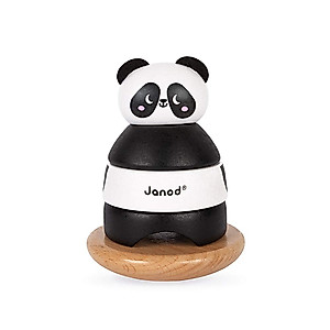 Janod Wood Panda Stacker & Roly-Poly Rocker – Ages 12+ Months - J08188