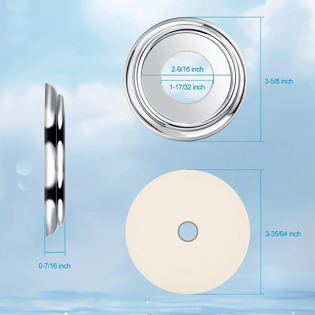 Metal Tub Spout Cover Ring, Bathroom Faucet Remodeling Wall Plate with Foam Gasket