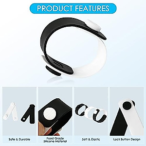 XMJY 2 Pairs Jersey Sleeve Bands - Boys Girls Silicone Sleeve Straps for Shirts, Perfect Sleeve Holders for Sports Activities (Black+White)