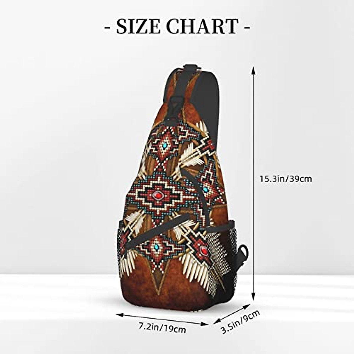 MANQINF Native American Sling Backpack, Multipurpose Crossbody Shoulder Bag Travel Hiking Daypack for Women Men