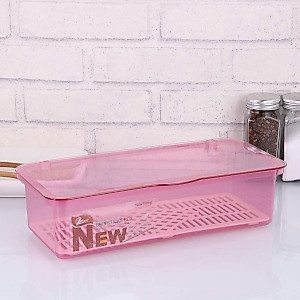 Cabilock 2pcs Kitchen Utensil Storage Container - Tableware Organizer Hygienic Chopsticks Storage Silverware With Cover Chopsticks Box Cutlery Rack Storage Box Tray