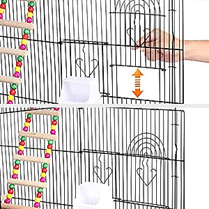 Yaheetech Large Parakeet Bird Cage for Mid-Sized Parrots Cockatiels Sun Conures Green Cheek Parakeets Budgies Lovebird Parrotlets Canary Finch Pet Bird Cage w/1 Ladder & 2 Hanging Toys