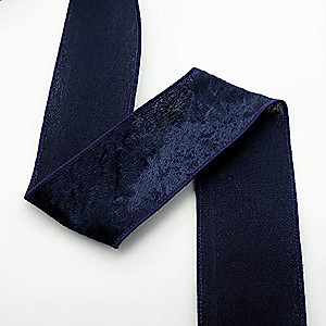 Navy Velvet Ribbon 2.5 Inch x 10 Yards for Christmas Tree Topper Home Decoration Wreath Gift Wrapping DIY Craft