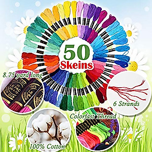 Embroidery Floss Rainbow Color 50 Skeins Per Pack Cross Stitch Threads Friendship Bracelets Floss Crafts Floss