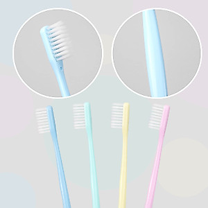 disposable toothbrush, delicate toothbrush bulk, toothbrush in bulk, 4 colors, individually packaged, bulk toothbrush and toothpaste sets are suitable use at hotel, home, travel, camping (40 pieces)
