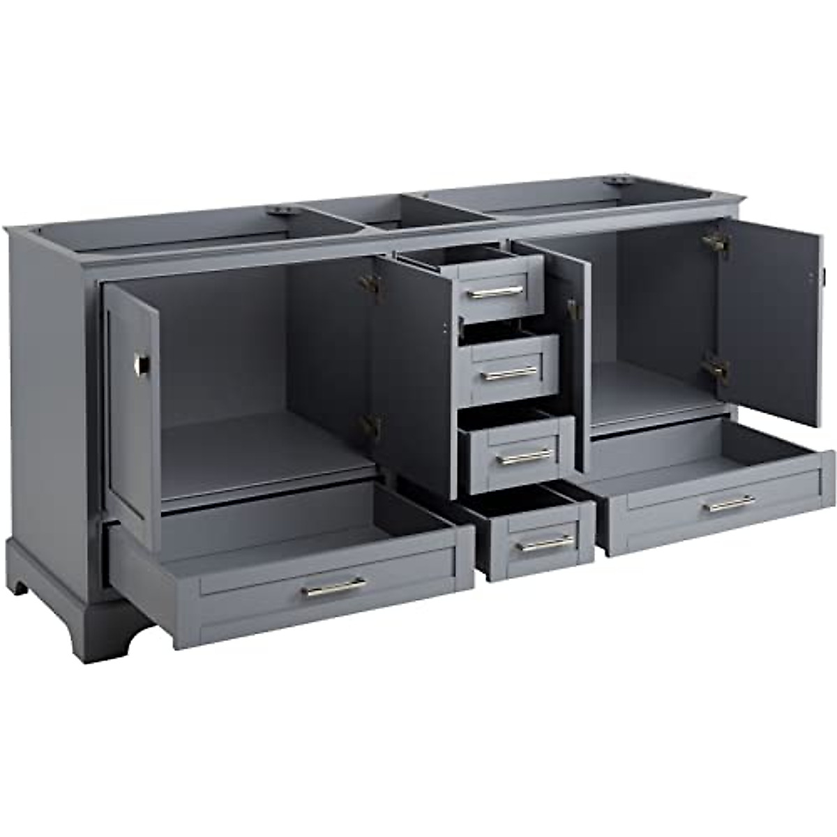 Signature Hardware 953527-72-RUMB-0 Quen 72" Free Standing Double Vanity Set with Wood Cabinet, Vanity Top and Rectangular Undermount Vitreous China Sink