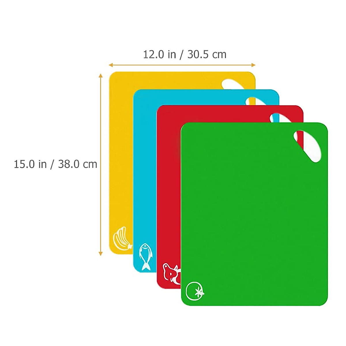 iplusmile Cutting Board Mats Set, Countertop Chopping Block Flexible Plastic Kitchen Chopping Board Colored Mats for Fruit Vegetables Meat, Dishwasher Safe, Set of 4