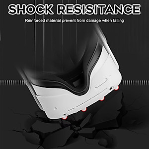 (1 Pack) Orzero Silicone Protective Cover Compatible for Quest 2, VR Gaming Front Face Case Shock-Resistant for Virtual Reality Headset - White