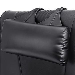 Sintuff 2 Pcs Leather Recliner Neck Pillow Leather Recliner Head Pillow Recliner Headrest Cushion Pillow for Body Relax Leather Recliner Head Pillow (Black)