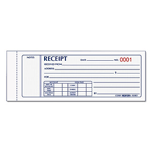 Rediform-Blueline 2-3/4" X 7" Carbonless Triplicate Money Receipt Book (8L802)