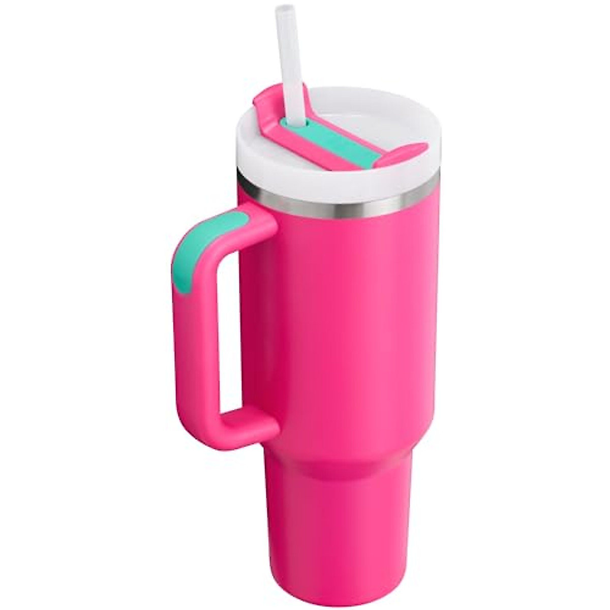 Stanley Quencher H2.0 Tumbler with Handle and Straw 40 oz | Flowstate 3-Position Lid | Cup Holder Compatible for Travel | Insulated Stainless Steel Cup | BPA-Free | Passion Pink