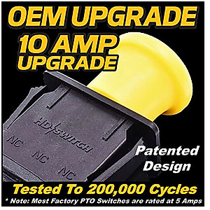 HD Switch Upgraded 10 AMP PTO Switch for Cub Cadet ZTX4 ZTX5 ZTX6 ZTXS Series 48 54 60 Lawn Mower & Garden Tractor Cutter Deck Electric Blade Clutch Engage Yellow Knob