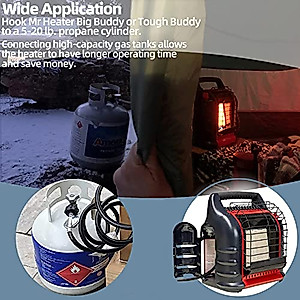 Alocs 12ft Propane Hose Adapter F271803 with Regulator for Mr Heater Big Buddy Heater & Most Gas Grill, 3/8 inch Quick Connect Disconnect Fitting to QCC1 Connection (Type 1) for 20 LB Propane Tank