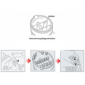 14x Golf Bag Club Organizer Clip Holder Set for All Wedge Iron Driver Putter